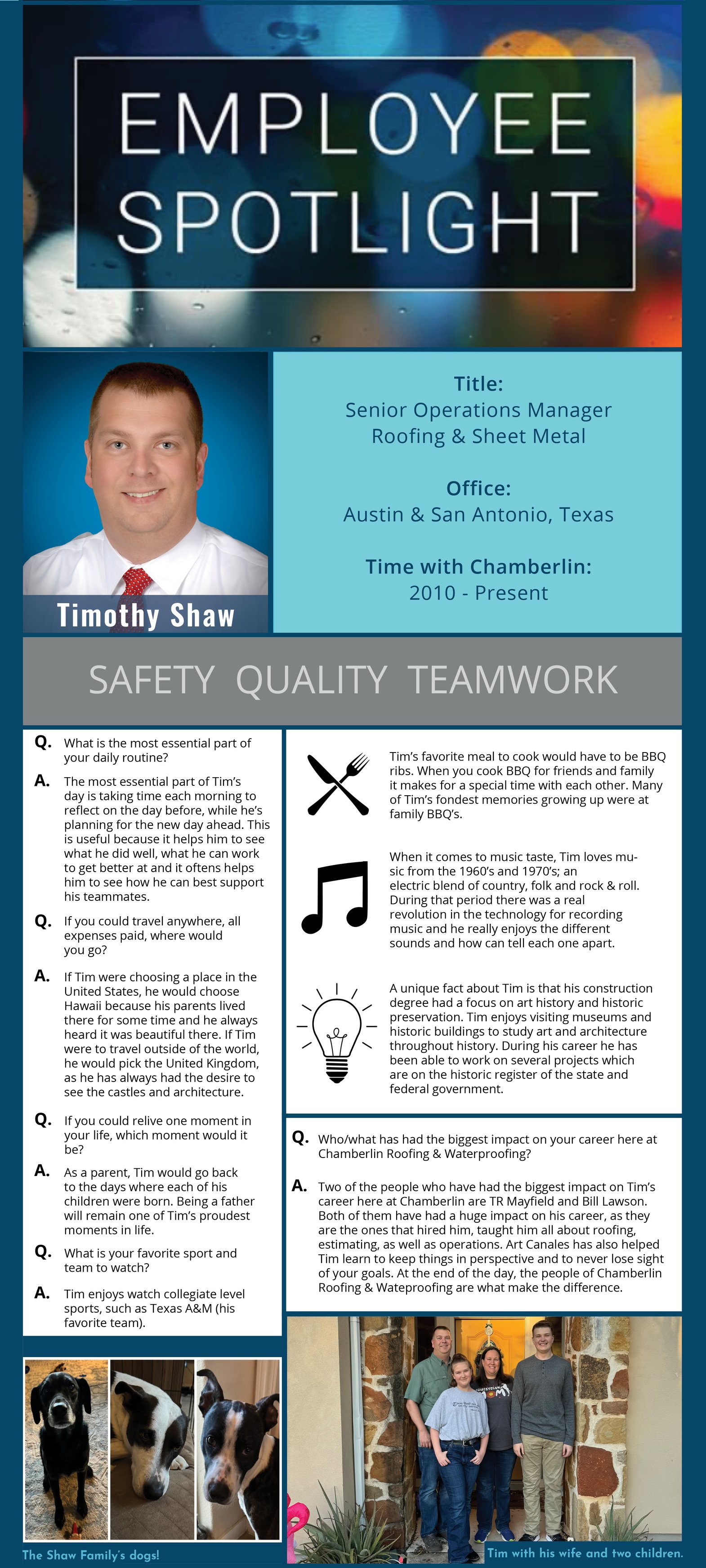 Employee Spotlight - Timothy Shaw